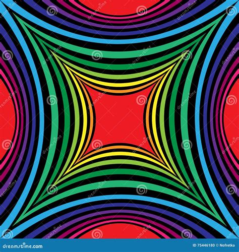 Colorful And Black Striped Pattern Of Concave Rectangle Visual Volume Effect Polygonal