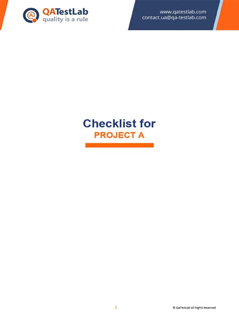 Qatestlab Testing Check Lists Project Name Download Free Pdf