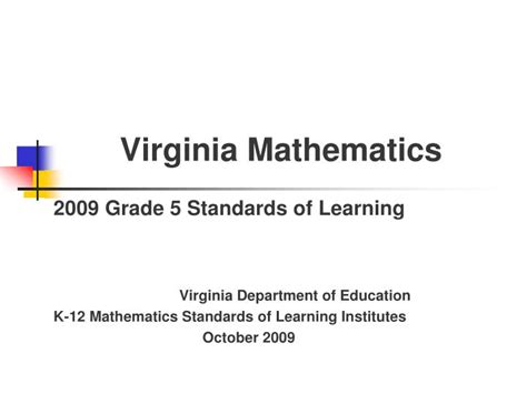 Ppt Virginia Mathematics Powerpoint Presentation Free Download Id