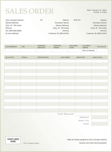 Sales Order Template Template Free Download Speedy Template