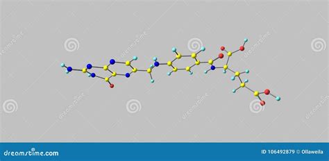 Structure Moléculaire Dacide Folique Disolement Sur Le Gris