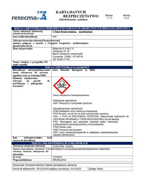 Hds Chlorowodorek Chlorfeniraminowy Supriya Pdf