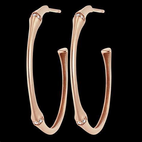 Creolen Heiliger Urwald Roségold 18k Mit Diamanten Pavé Elegantes Geburtstagsgeschenk