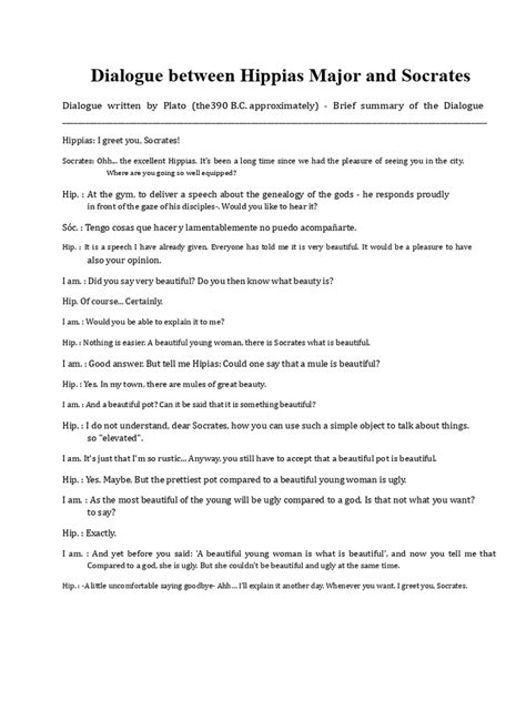 Socratic Dialogue On Beauty By Plato Pdf