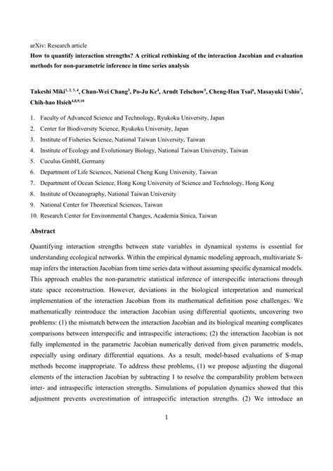 Pdf How To Quantify Interaction Strengths A Critical Rethinking Of The Interaction Jacobian