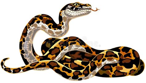 Illustration Royale De Vecteur De Bande Dessinée De Python De Serpent