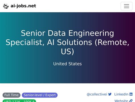 Hiring Senior Data Engineering Specialist Ai Solutions Remote Us
