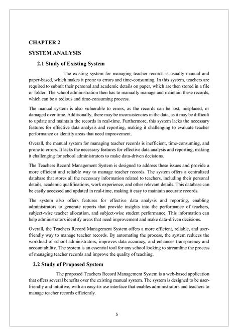 teachers record management system project report pdf