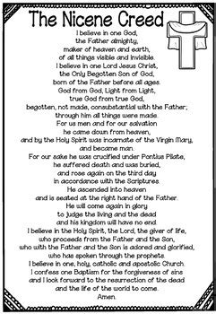 Nicene Creed Prayer ~ Mini Book By Ponder And Possible Tpt