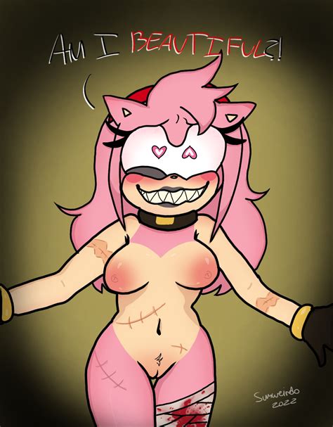 Rule 34 Amy Rose Bandages Blood Stain Blush Crazy Eyes Crazy Smile