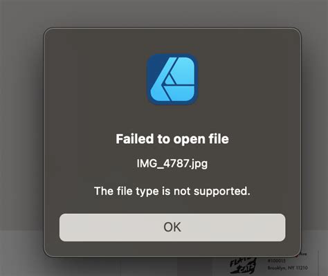 designer failed to open file error with heic and file affinity
