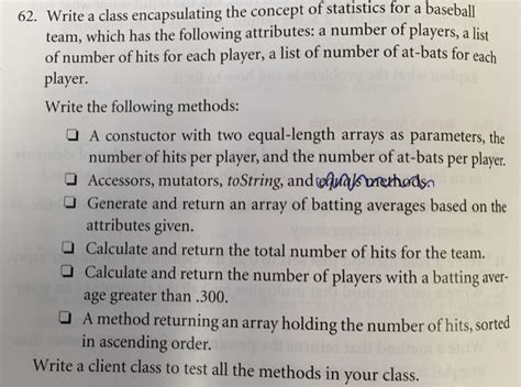 Solved Class Encapsulating The Concept Of Statistics For A