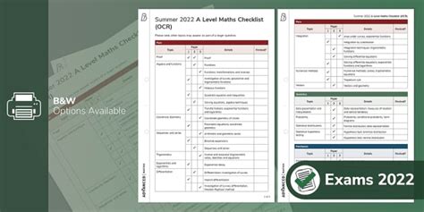 👉 Advance Information 2022 A Level Checklist Ocr