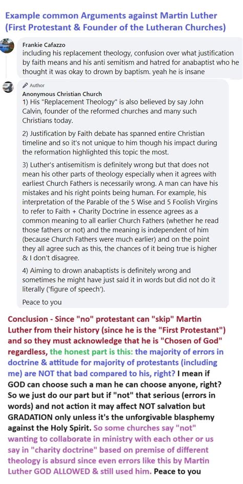 Example Common Arguments Against Martin Luther First Protestant