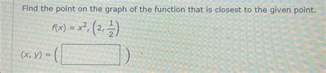 Solved Find The Point On The Graph Of The Function That Is Chegg Com