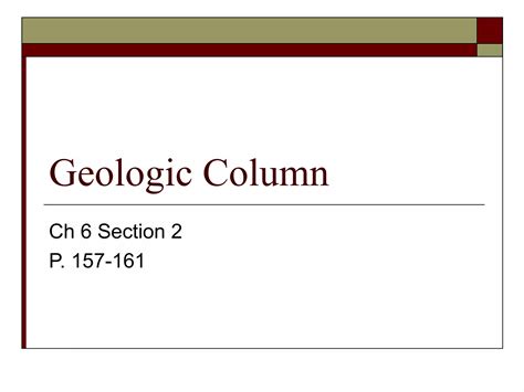 Geologic Column Ppt