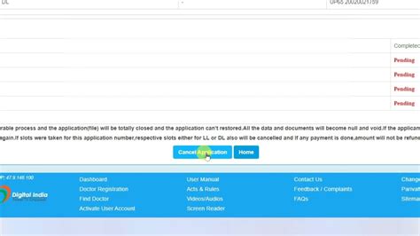 How To Cancel Driving License Application Cancel LL DL Application Form YouTube