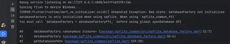 Flutter 윈도우에서 Sqflite 사용 시 Databasefactory Not Initialized 오류 해결