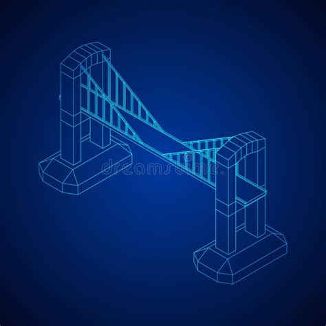 Bridge Connection Structure Wireframe Stock Vector Illustration Of