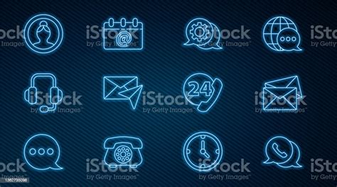 음성 버블 채팅 봉투 음성 헤드폰 계정 화면 만들기 24 시간 지원 및 캘린더 이메일 아이콘으로 줄 전화 설정합니다 벡터 24에 대한 스톡 벡터 아트 및 기타 이미지
