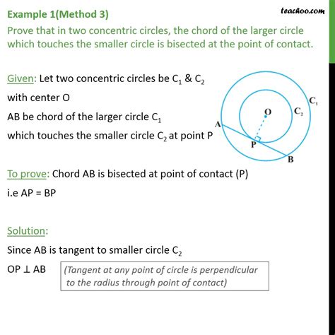Example 1 Prove That In Two Concentric Circles The Chord