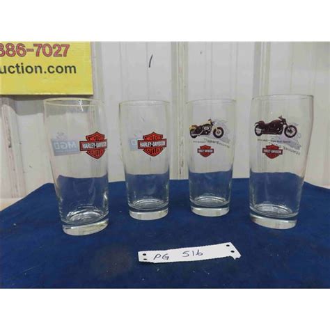 Lot Of 2 Mgd Harley Davidson Beerdraft Glasses Lot Of 2 Millar Genuine