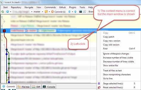 Opening Context Menu Right Click In Commit Window Hides It · Issue