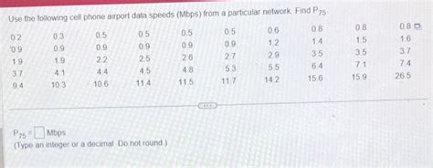 solved p75 mbps type an integer or a decimal do not