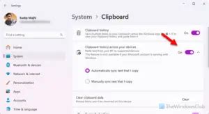 How To Disable Clipboard Sync Across Devices In Windows 11