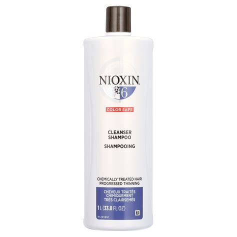 Nioxin System 6 Cleanser Shampoo For Hair Thinning And Scalp Medium To Coarse 33 8oz 1 Liter
