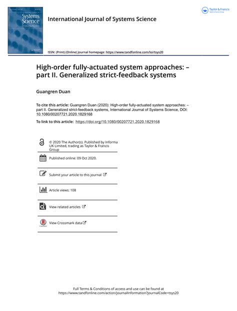 Pdf High Order Fully Actuated System Approaches Part Ii Generalized