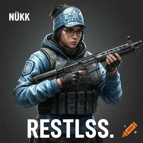Nokk From Rainbow Six Siege With Fmg 9 Glacier Skin Text Restlss On