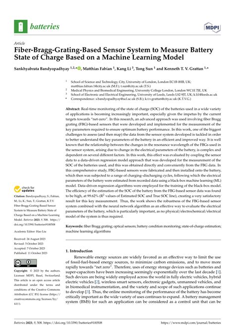 Pdf Fiber Bragg Grating Based Sensor System To Measure Battery State Of Charge Based On A