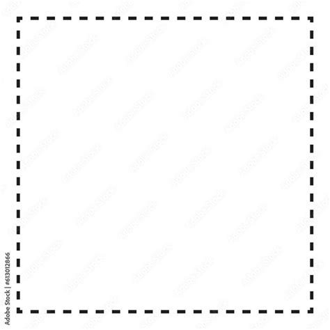 Dashed Line Squares Thin And Thick Lines Cut Lines Square Cutout Forms Vector Illustration