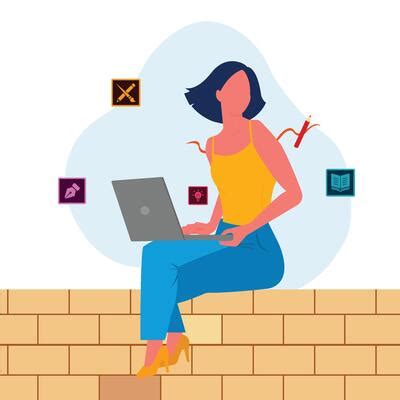 Female Web Developer Vector Art Icons And Graphics For Free Download