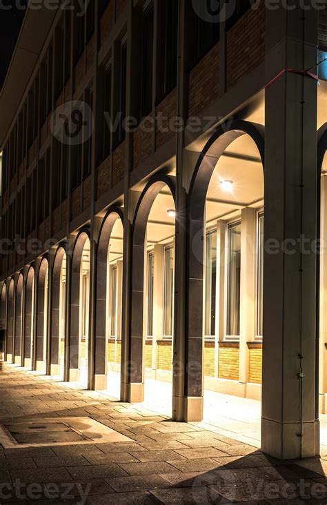 Curved Arcade Of A Multi Storey House At Night 2436847 Stock Photo At Vecteezy