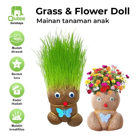 Jual Grass Doll Blossom Doll Tanaman Bentuk Horta Unik Bunga Mainan