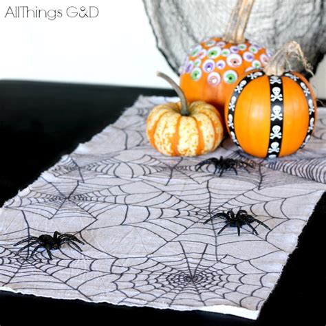 Diy Spiderweb Halloween Table Runner All Things Gandd
