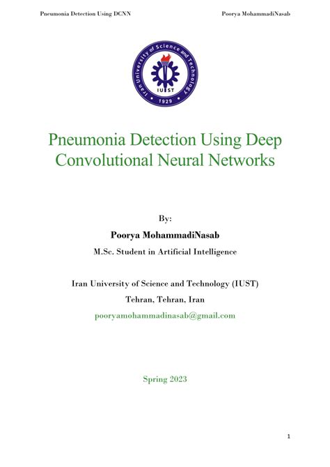 Pdf Pneumonia Detection Using Deep Convolutional Neural Networks