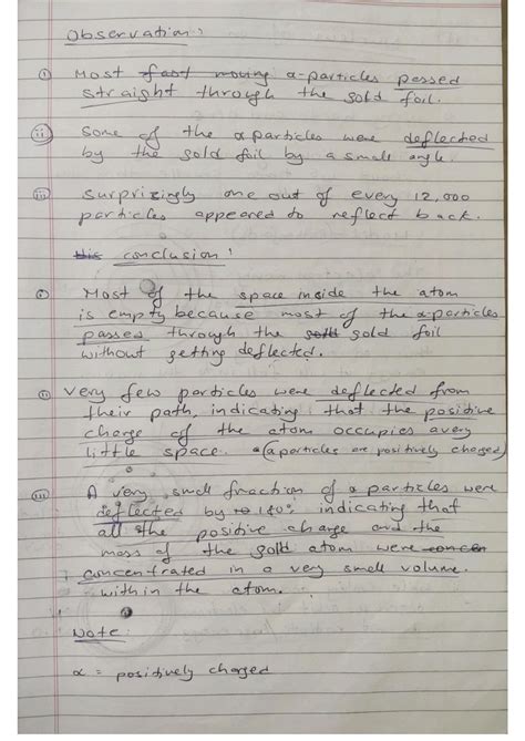 SOLUTION Class 9 Chem Structure Of Atom Notes Studypool