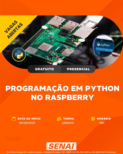 Senai Curso De Programação Em Python No Raspberry No Senai Sp 🚀 Quer