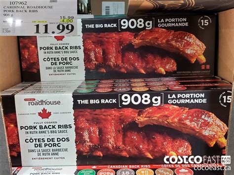 107962 Cardinal Roadhouse Pork Back Ribs 908 G 4 00 Instant Savings