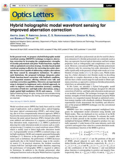Hybrid Holographic Modal Wavefront Sensing For Improved Aberration Correction