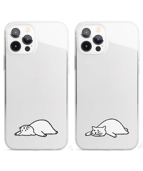 뚱냥 폰케이스 고양이투명젤리 투명하드 젤하드 아이폰 갤럭시 노트 아이폰 하찮은 병맛 귀여운 선물 친구 커플 기념일 남자친구 여자