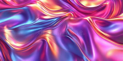 Colorful Abstract Silk Fabric Texture With Flowing Waves And Vibrant