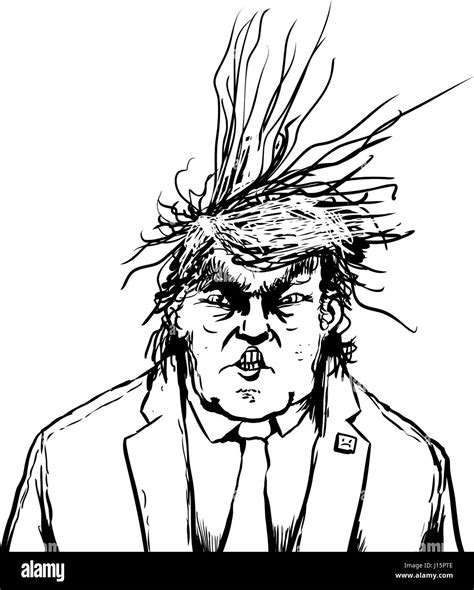 April 18 2017 Outline Of Donald Trump With Clenched Teeth And