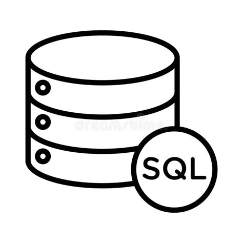 sql server icon linear logo mark in black and white stock illustration illustration of icon