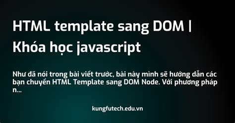 Html Template Sang Dom Khóa Học Javascript