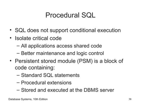 Database System Design Chapter 8 Advance Sql Ppt