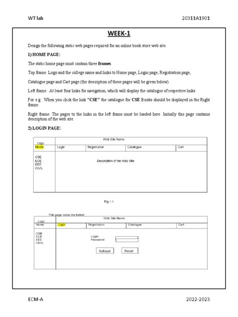 Design Static Web Pages For Online Book Store Pdf World Wide Web Internet And Web